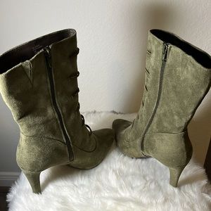 Rialto | Shoes | Rialto Chung Faux Suede Midcalf Booties Olive Green ...